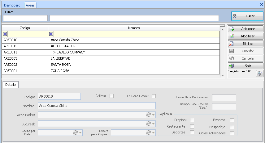 Áreas. - Brilo ERP Docs